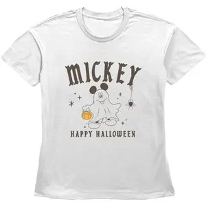 MICKEY & FRIENDS Themed Club Ghost Costume Trick Or Treat T Shirt - White