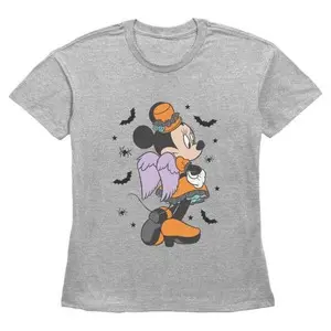 MINNIE MOUSE Halloween Angel Orange Costume Pose T Shirt - Heather Gray
