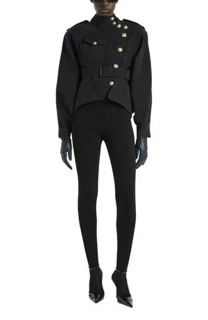 Balmain Denim Peplum Jacket - Black