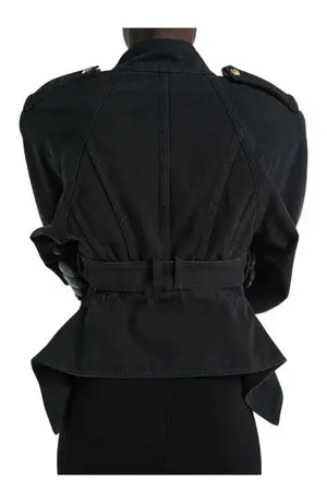 Balmain Denim Peplum Jacket