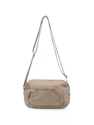 AGNES B. Logo-plaque Crossbody Bag - Neutrals