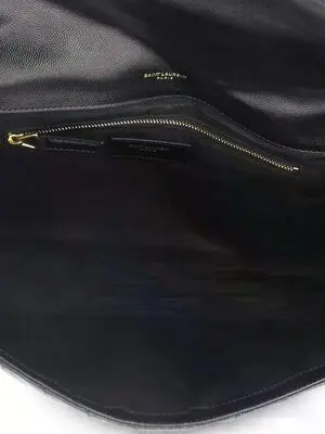 Saint Laurent Classic Monogram Envelope Satchel Matelasse Chevron Leather Large Shoulder Bag