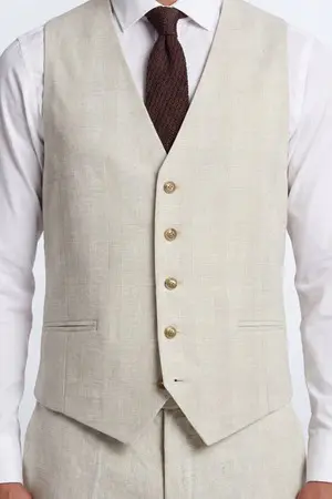 TWISTED TAILOR Beckford Slim Fit Check Waistcoat