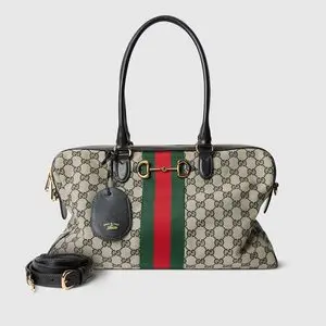 Gucci Borsetto Large Boston Bag Original Gg Fabric - Beige