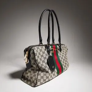 Gucci Borsetto Large Boston Bag Original Gg Fabric