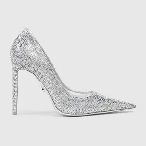 Gucci Donna Crystal Pump Metal - Silver
