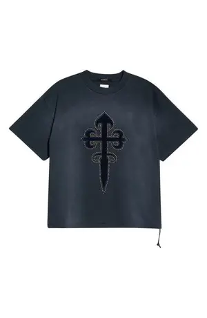 Ksubi Kaliba Ekcess Applique Graphic Tee - Navy