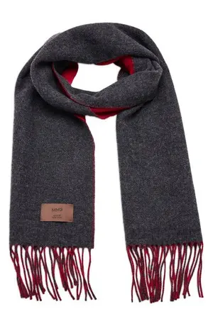Mango Reversible Wool Scarf - Red
