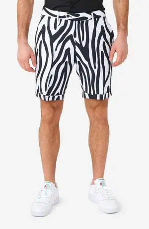 Opposuits Zazzy Zebra Summer Trim Fit Two-piece Short Suit With Tie