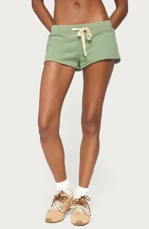 EDIKTED Celiah French Terry Shorts Sage