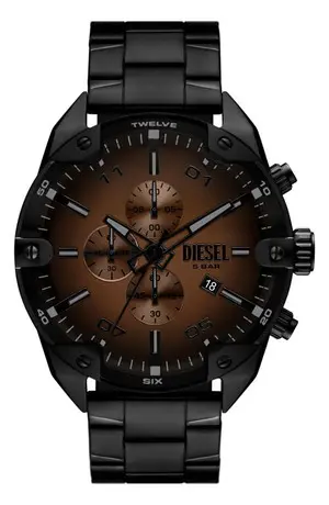 DIESEL® Spiked Chronograph Bracelet Watch - Black
