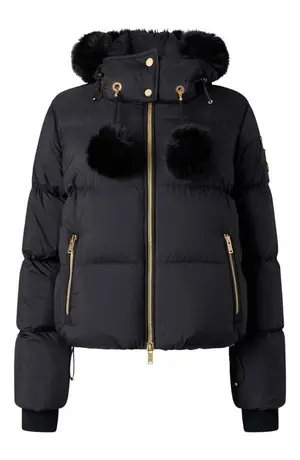 Moose Knuckles Misti Peak Faux Fur Trim Puffer Jacket