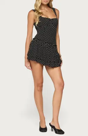 EDIKTED Mercedez Polka Dot Romper