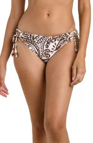 La Blanca Painted Paisley Adjustable Side Tie Bikini Bottoms