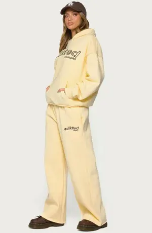 EDIKTED West Coast Wide Leg Sweatpants