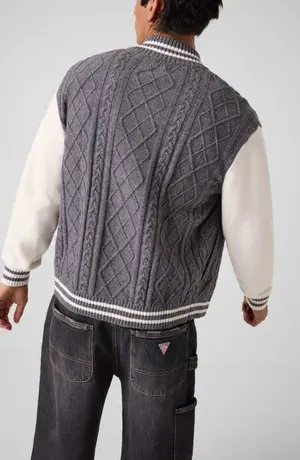 Guess Zipped Bomber Sweater