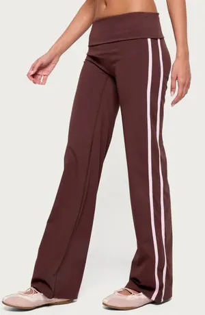 EDIKTED Anica Side Stripe Foldover Pants