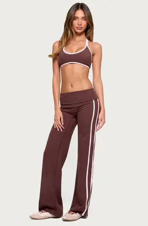 EDIKTED Anica Side Stripe Foldover Pants