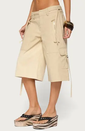 EDIKTED Avelisse Cotton Cargo Bermuda Shorts