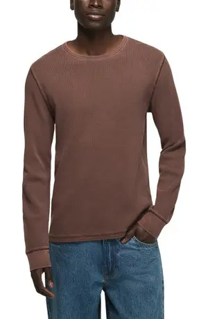Lucky Brand Long Sleeve Cotton Thermal T-shirt - Fudge