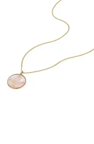 Fossil Sutton Leo Zodiac Pendant Necklace - Libra/pink/gold