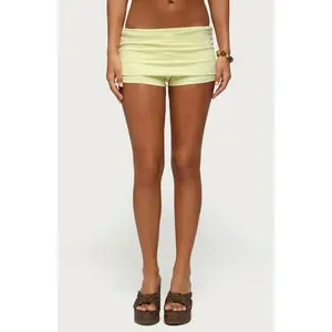 EDIKTED Maevie Foldover Shorts - Yellow