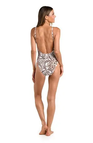 La Blanca Painted Paisley Ling One-piece Swimsuit