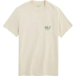 Vineyard Vines Golf Course Whale Graphic Pocket T-shirt - Stone