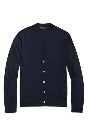 Brooks Brothers Ultimate Merino Wool Cardigan - Navy