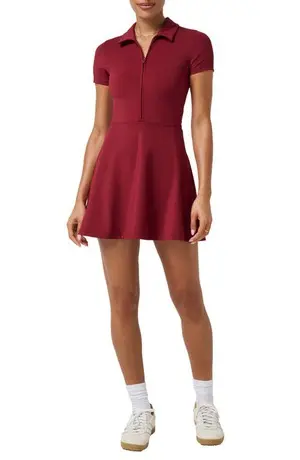 Travis Mathew Moveknit Quarter Zip Dress - Cabernet