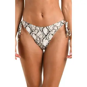 SUNSHINE 79 Island Serpent Side Tie Bikini Bottoms - Beige Multi