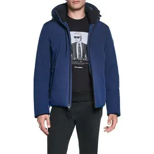 Karl Lagerfeld Paris Flextech Hooded Parka - Navy