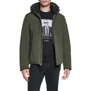 Karl Lagerfeld Paris Flextech Hooded Parka - Olive