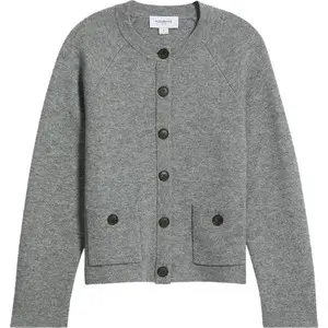 Fleurette Wool & Cashmere Cardigan - Grey
