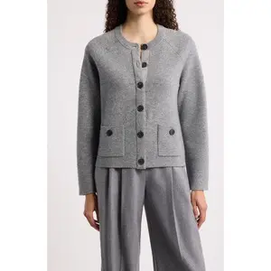 Fleurette Wool & Cashmere Cardigan - Grey