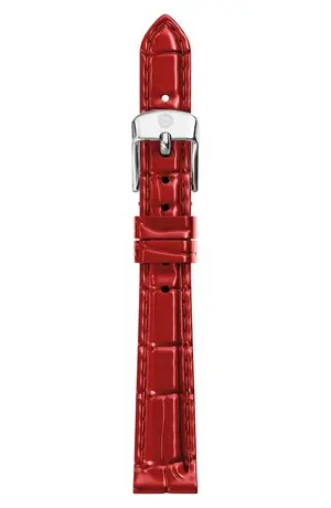 Michele Croc Embossed Leather Watchband