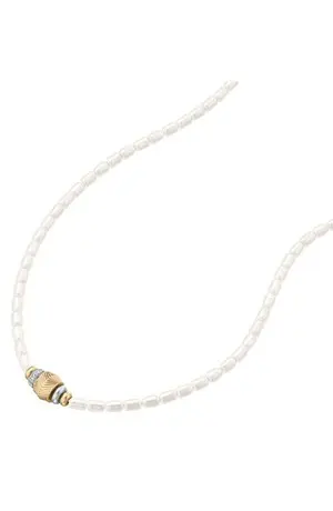 Fossil Harlow Pav Rondelle Imitation Pearl Necklace
