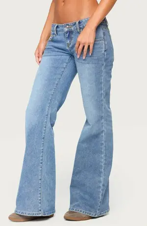 EDIKTED Girla Low Rise Flare Leg Jeans