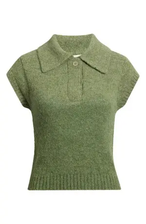 A.REN Charlene Short Sleeve Polo Sweater