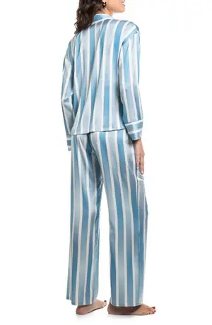 MIDNIGHT BAKERY Stripe Satin Pajamas
