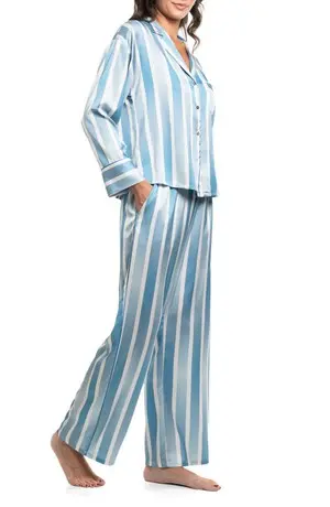 MIDNIGHT BAKERY Stripe Satin Pajamas