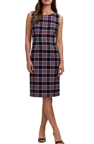 Foxcroft Pryce Plaid Sleeveless Dress - Red/multi