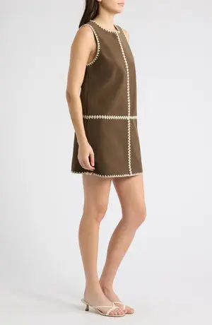 A.REN Haleigh Faux Leather Shift Minidress