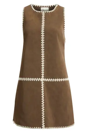 A.REN Haleigh Faux Leather Shift Minidress