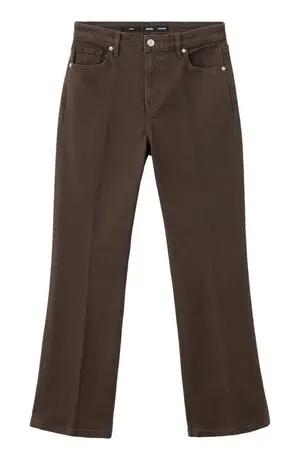 Mango Sienna Crop Flare Jeans - Chocolate