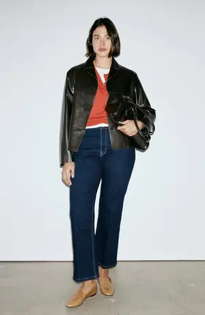 Mango Sienna Crop Flare Jeans - Open Blue