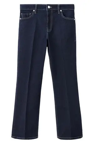 Mango Sienna Crop Flare Jeans - Open Blue