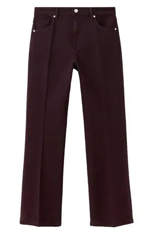 Mango Sienna Crop Flare Jeans - Wine