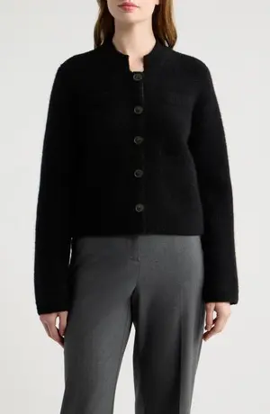 Fleurette Boucle Cropped Jacket - Black