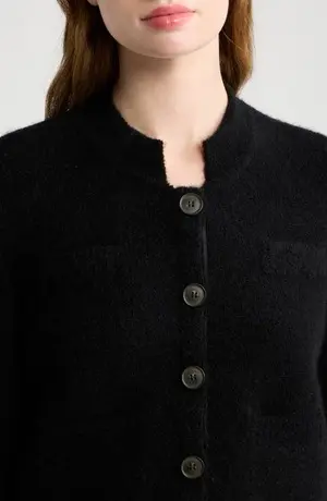 Fleurette Boucle Cropped Jacket - Black